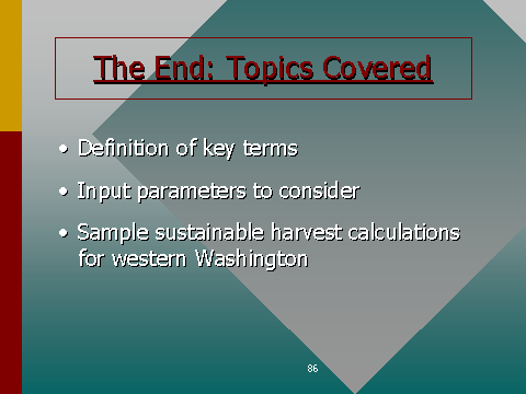 The End: Topics Covered