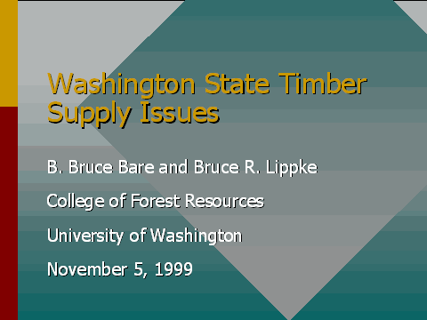 Washington State Timber Supply Issues