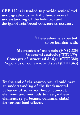 CEE 452 Design of Reinforced Concrete Structures