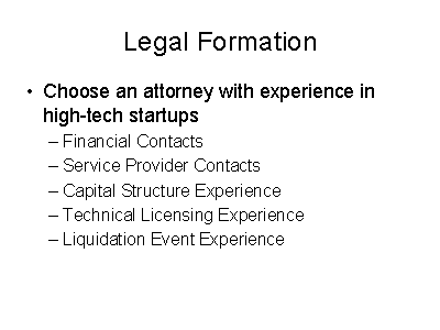 Legal Formation