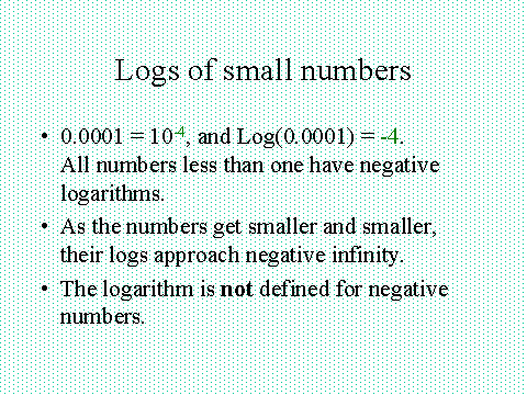 Logs of small numbers