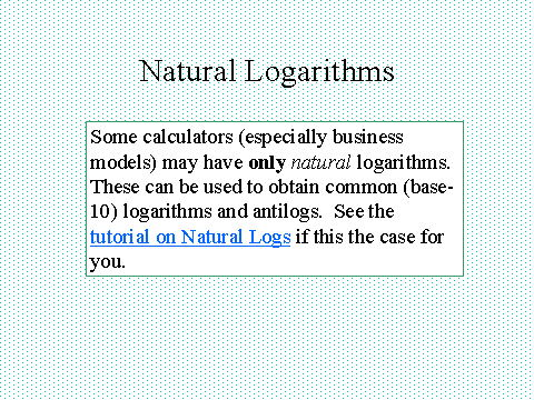 Natural Logarithms