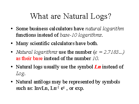 What are Natural Logs?